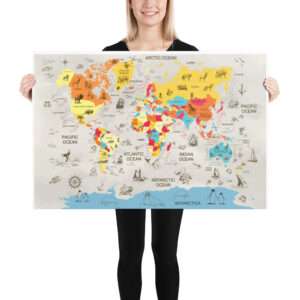 Magic World Map Poster for Kids That Speaks and Comes to Life!